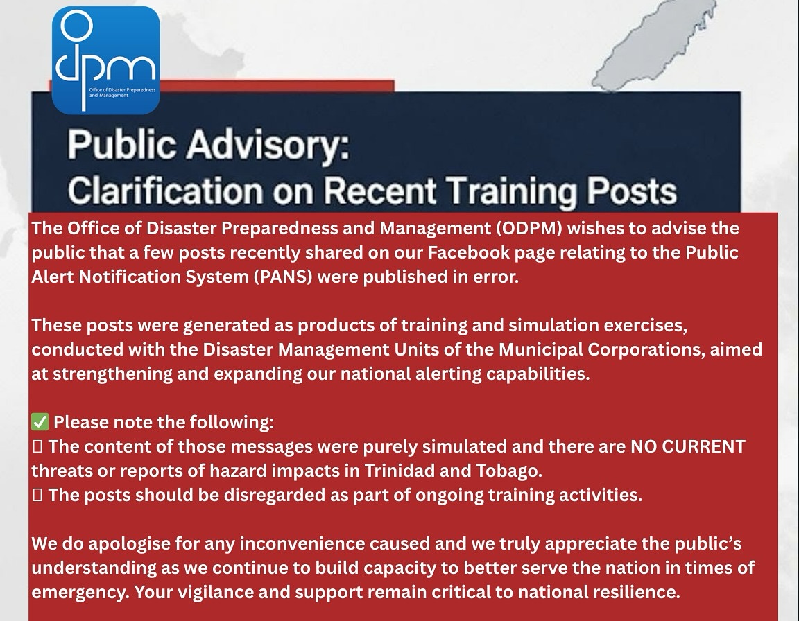 Public Advisory - Clarification on Recent Training Posts - ODPM